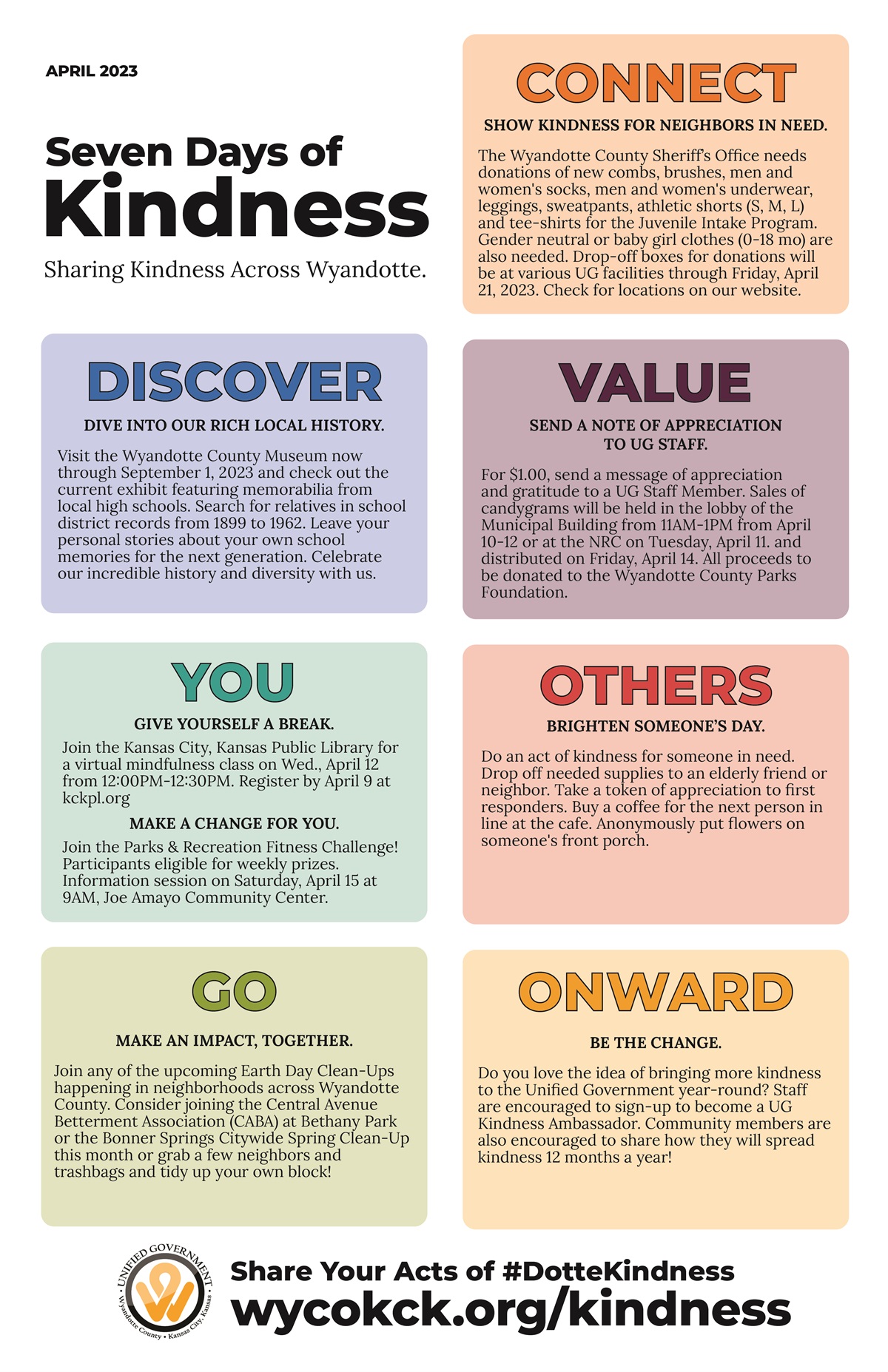 2023 Seven Days of Kindness Kickoffs for UG Employees & the Community ...