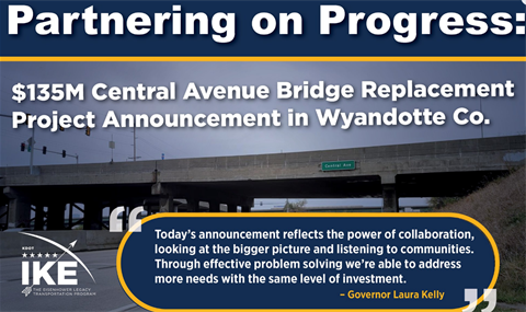 Gov. Kelly Announces $135M to Replace Central Avenue Bridges in WyCo
