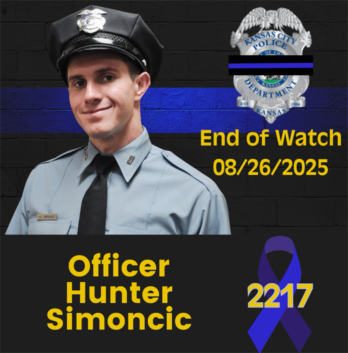 Honoring the Life and Legacy of Fallen KCKPD Officer Hunter Simoncic